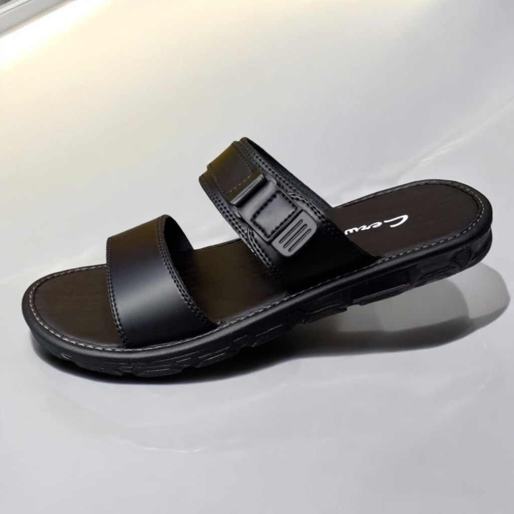 Men's Rubber Slide Sandals Men's Leather Slide Sandals Size 39-43 ...