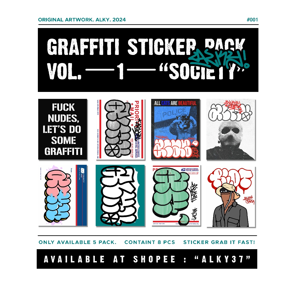 Graffiti Sticker Pack Vol. 1 "Society" | Shopee Malaysia