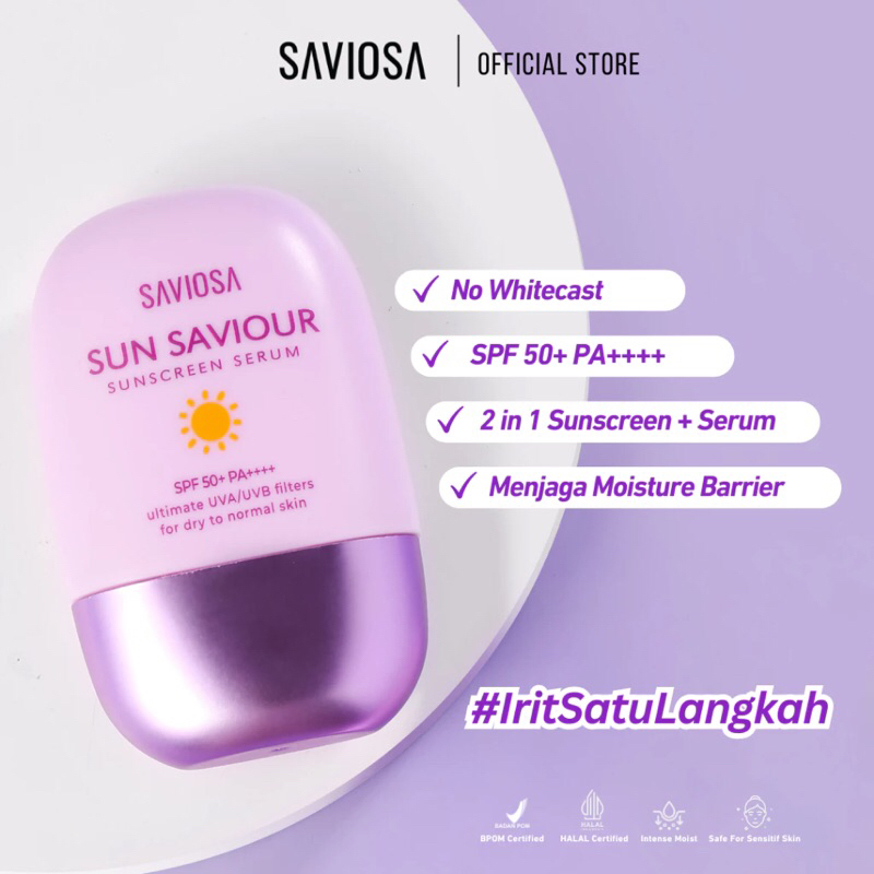 Saviosa Sun Savior 2in1 Suncreen Serum SPF 50+ PA++++ Anti Striped ...
