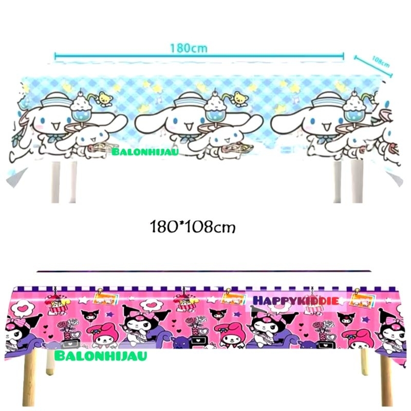 SANRIO CHARACTER PARTY TABLE CLOTH CINNAMONROLL KUROMI MELODY TABLE ...