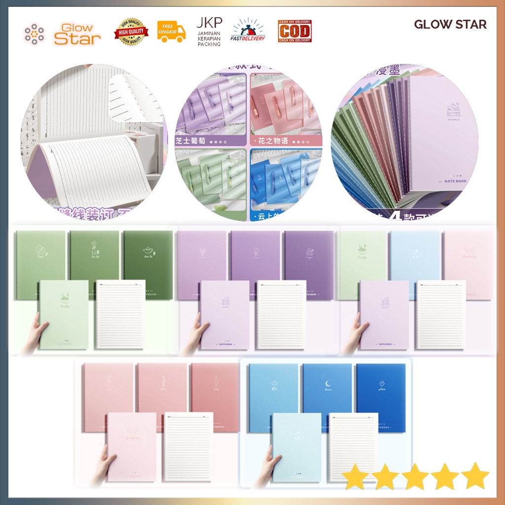 B5 Notebook Contains 4 Aesthetic Pastel Colors, 40 sheet Notebook ...