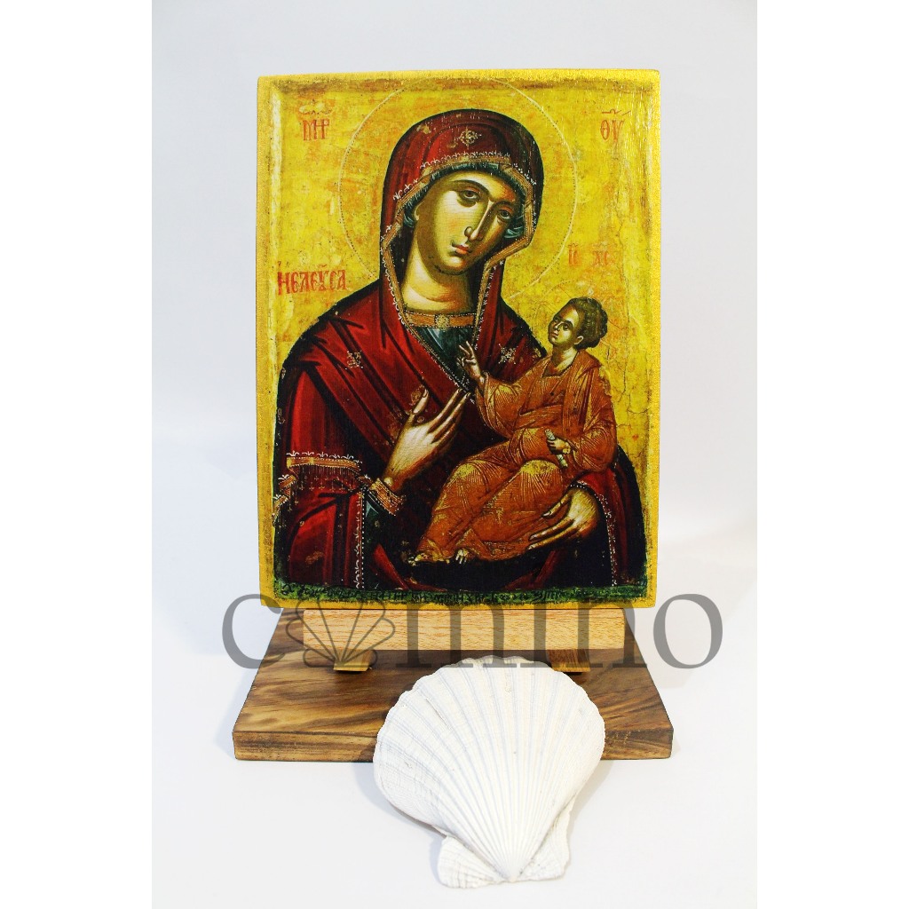 KAYU Icon of Our Lady of Bizantium | Real Wood Virgin Maria Kreta Crete ...