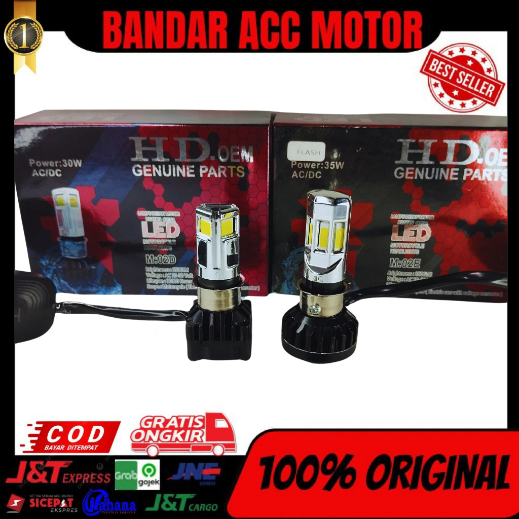 Front LED Headlights 6 sides 3 Sides HD 35 WATT Fan H4 and H6 AC DC Motorcycle Car ORIGINA ...