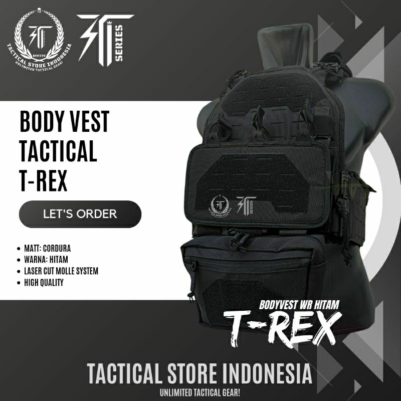 Bodyvest T-Rex - Body Vest TREX Laser Cut Tactical TNI POLRI | Shopee ...