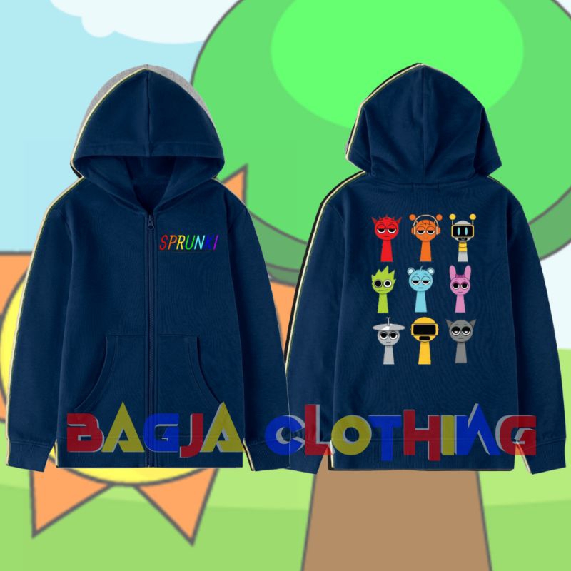 Boys sprunki game character zipper Hoodie | Shopee Malaysia