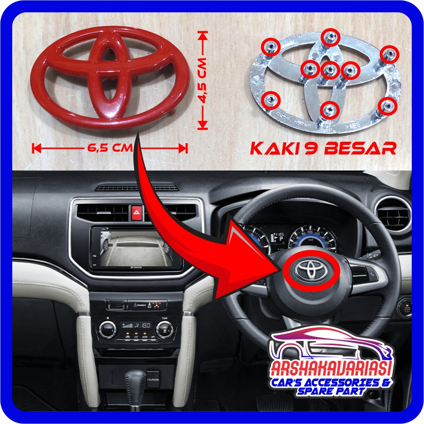 Steering Wheel Logo Emblem for Toyota Avanza, Calya, Rush | Shopee Malaysia