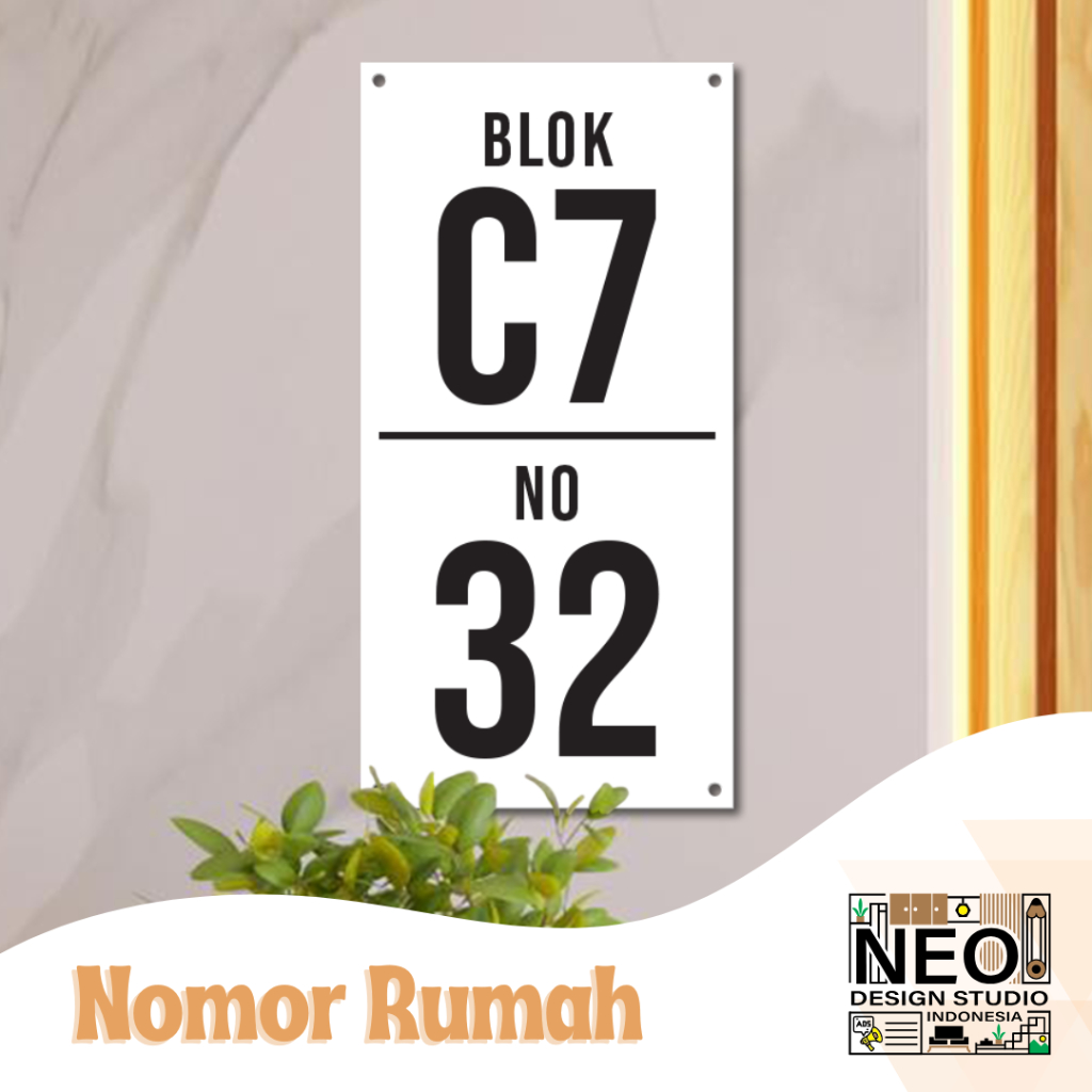 Vertical Minimalis Acrylic House Numbers - Neo Design Studio | Shopee ...