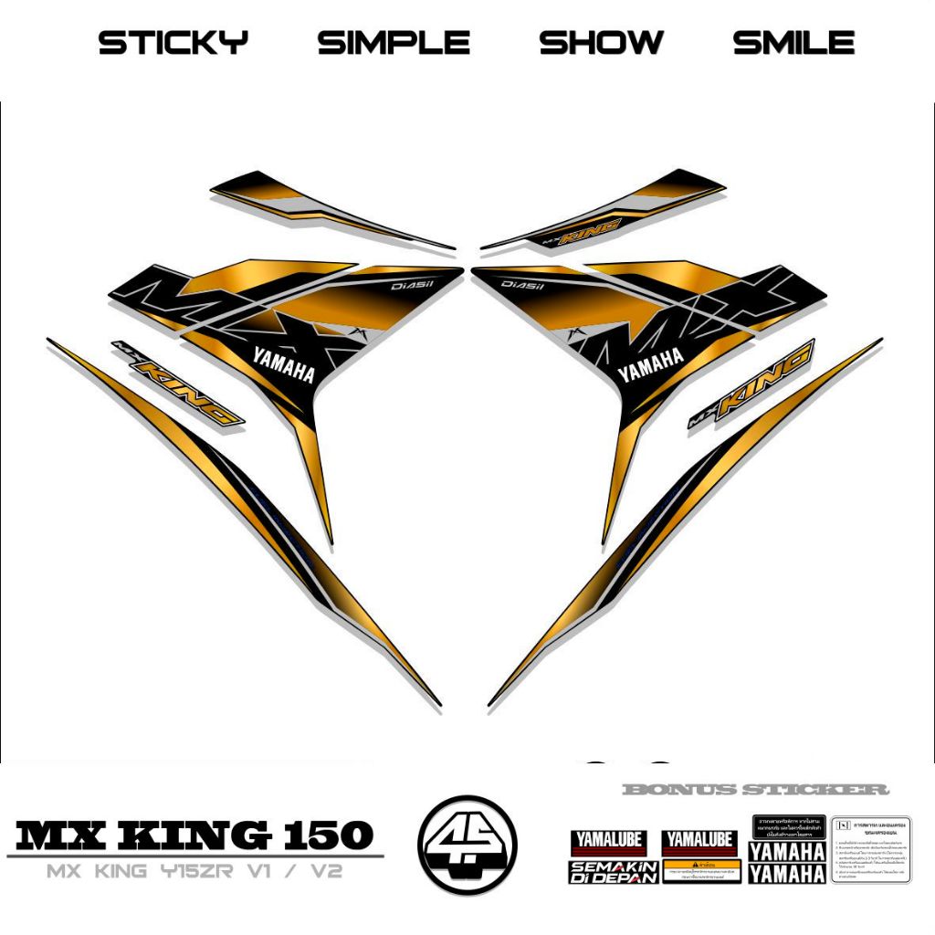 Mx KING STICKER / MOTIF 9 / STRIPPING MX150 / YAMAHA MX KING Y15ZR V1 ...