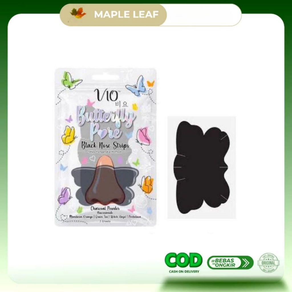 Vio Butterfly Pore Black Nose Strips 3 Sheet (Blackhead Remover ...