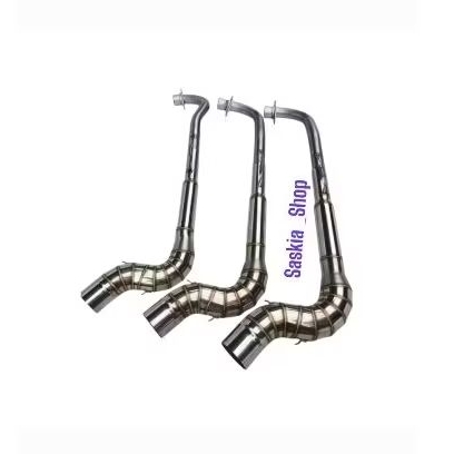 (E3) Big elbow stainless pipe muffler open pipe 51mm for Wave 100 110 ...