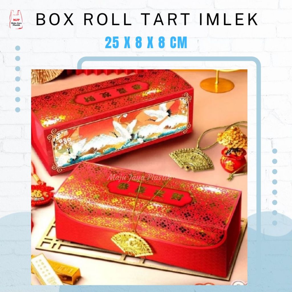 Cny Cake Box Chinese New Year Box 25x8x8cm Chinese New Year Roll Cake ...