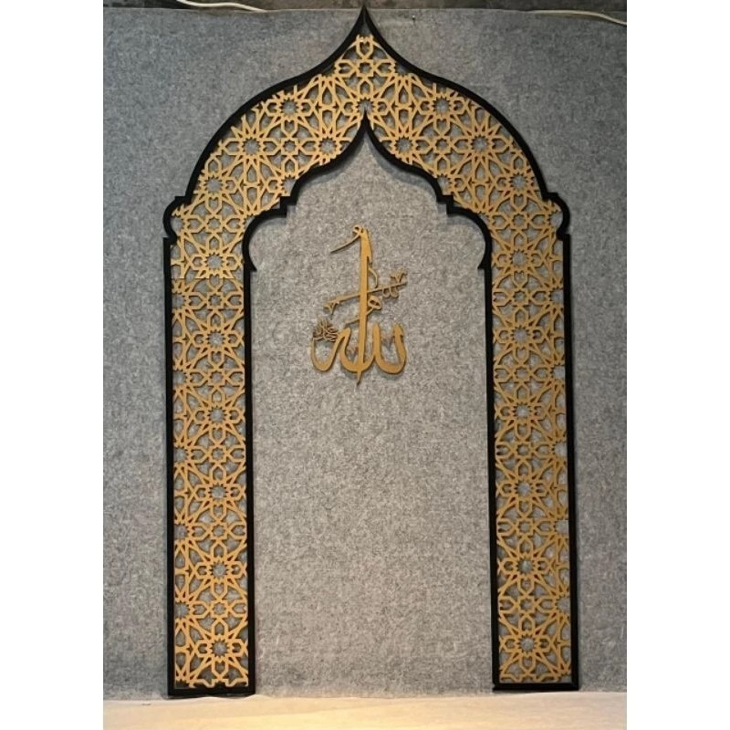 HIASAN DINDING Mihrab prayer room wall decoration made of multiplex ...