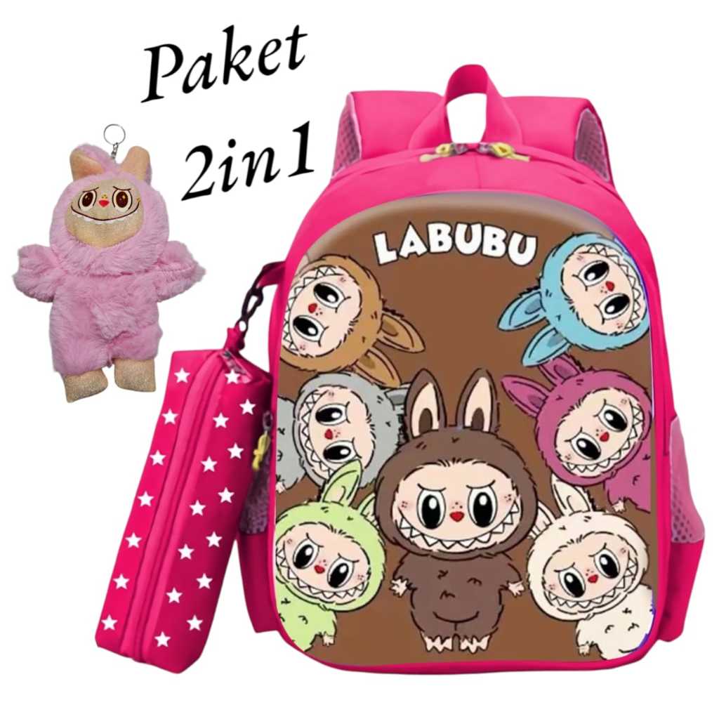 Viral LABUBU Children's School Bags Cartoon Doll Character Backpacks ...