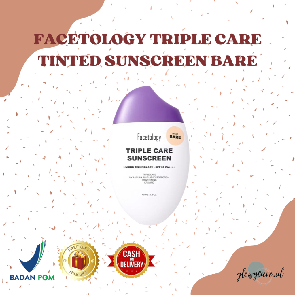 Facetology Triple Care Sunscreen Tinted SPF 50 PA++++ 40ML | Shopee ...