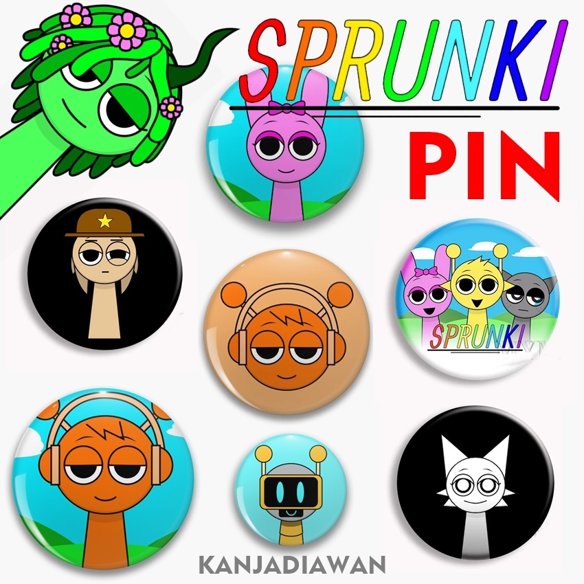 Jevin Pinky Orange Sprunki Incredibox Pin | Shopee Malaysia