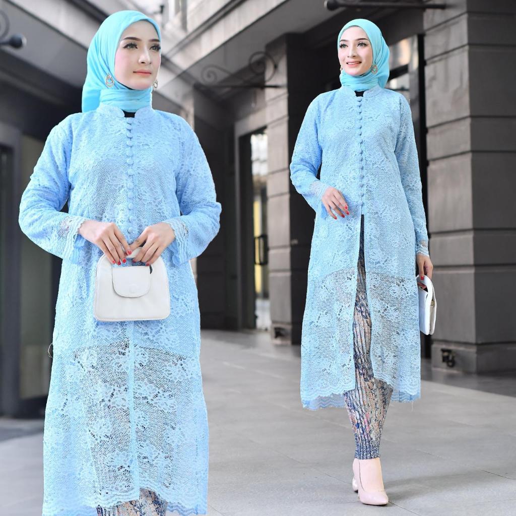 1000 Button Brocade Tunic Kebaya Suit / Baby Blue Front Button Bracket ...