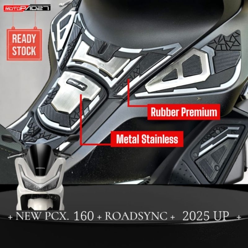 Motopad27 Tankpad Pcx 160 ABS CBS ROADSYNC 2025 Rubber + Stainless ...