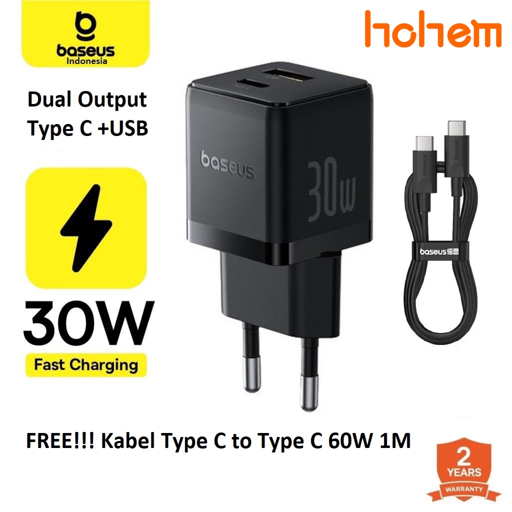 Baseus Palm Charger Set 30W Dual Output Type C USB Super Fast Charging ...