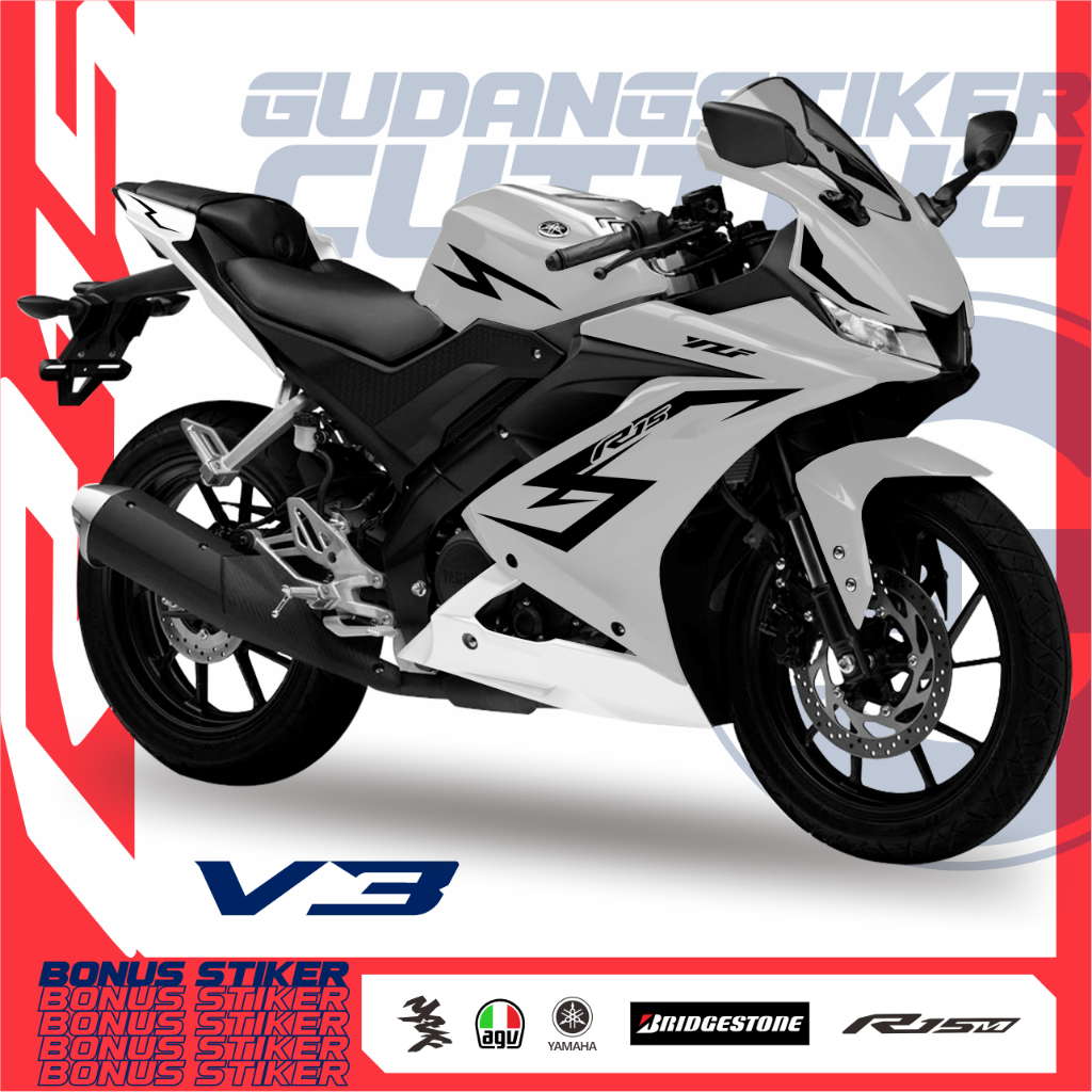 Striping CUTTING YAMAHA R15 V3 STICKER LIS 2 DESIGN STICKER YZF 150CC ...
