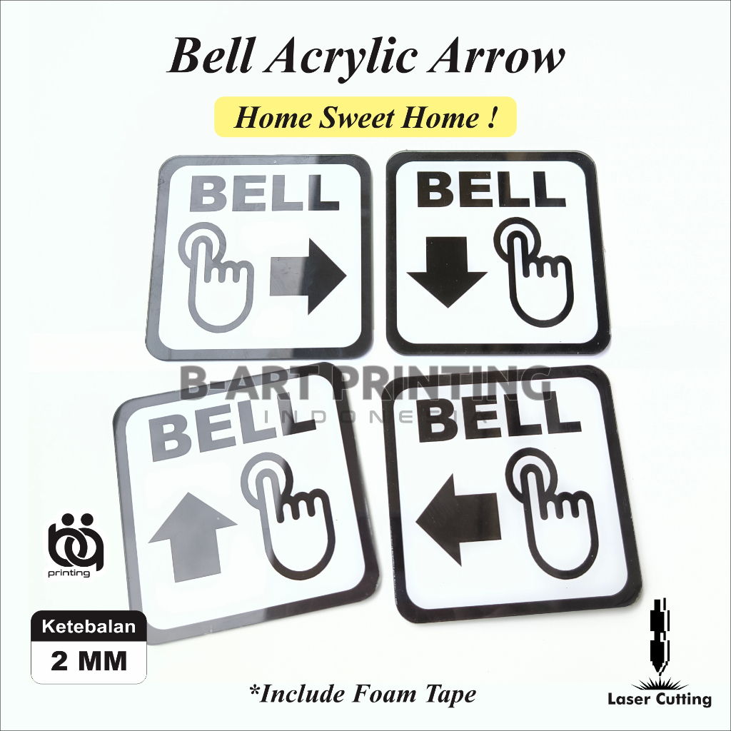 Acrylic BELL NAME BOARD ACRYLIC Sign and "BELL" Sticker - Cafe / Home ...