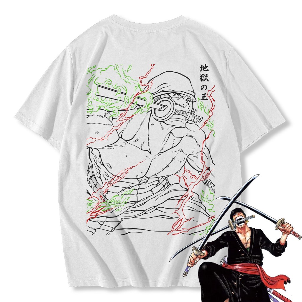 One Piece Zoro King of Hell Tshirt Straw Hat Pirates Pirate Straw Hat ...