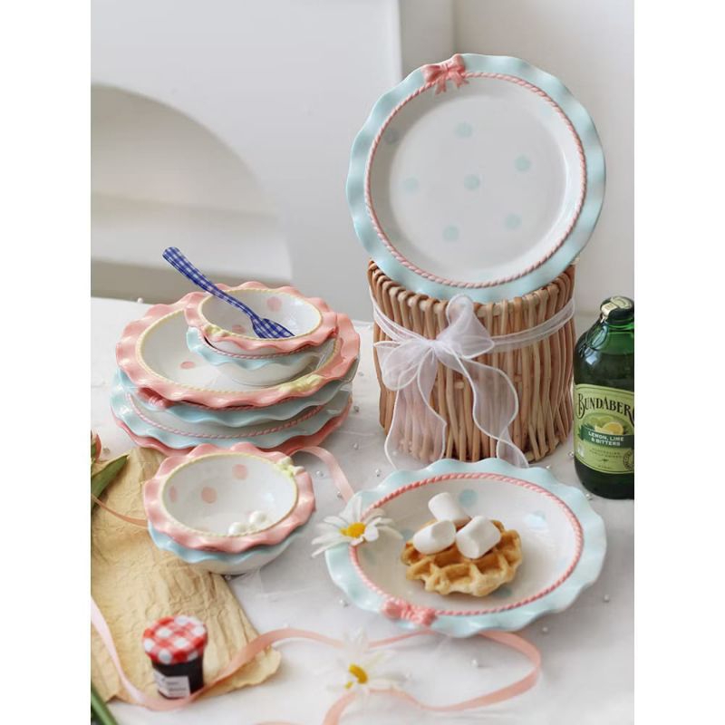 Polka SERIES / Korean Style Aesthetic Plates / Vintage Plates / Korean ...