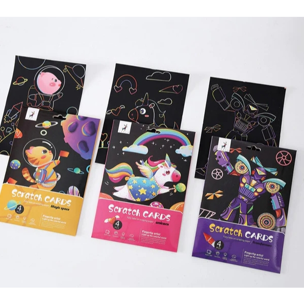 Scratch Cards Fairy Tales On Scraping Paper // Learning to Draw Scratch ...