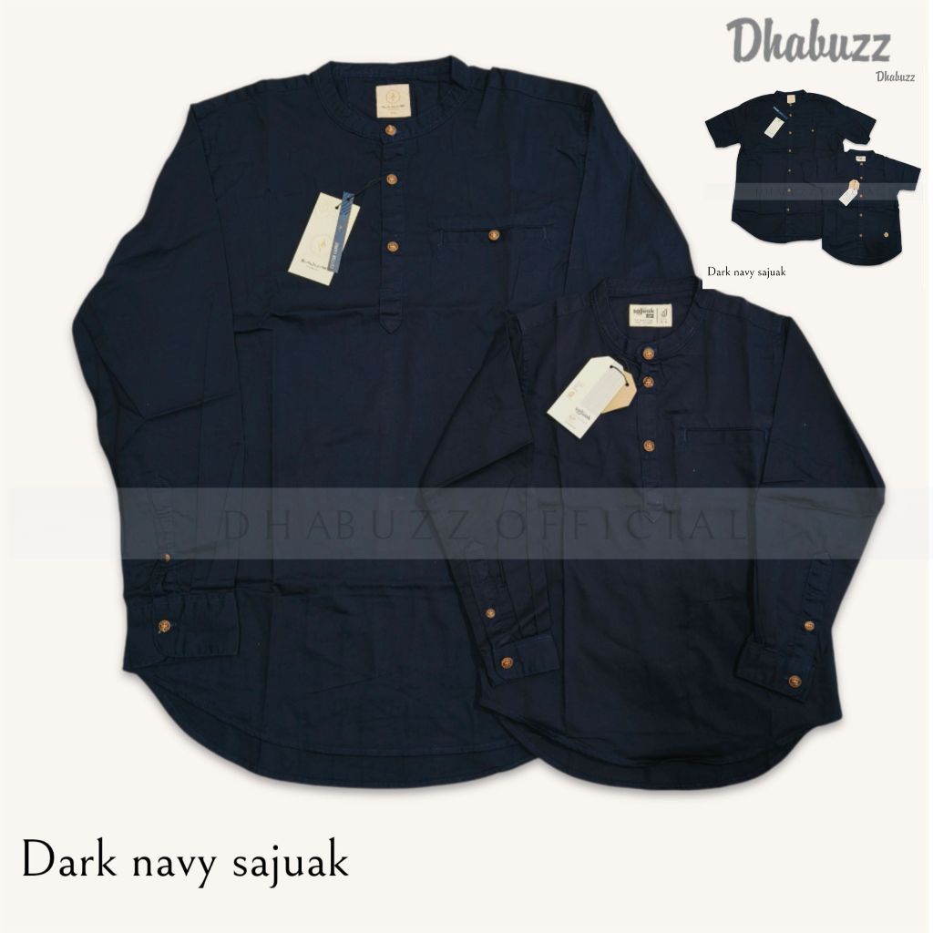 NAVY BAJU KEMEJA KOKO KEMKO COUPLE FATHER SON COUPLE SHORT AND LONG ...