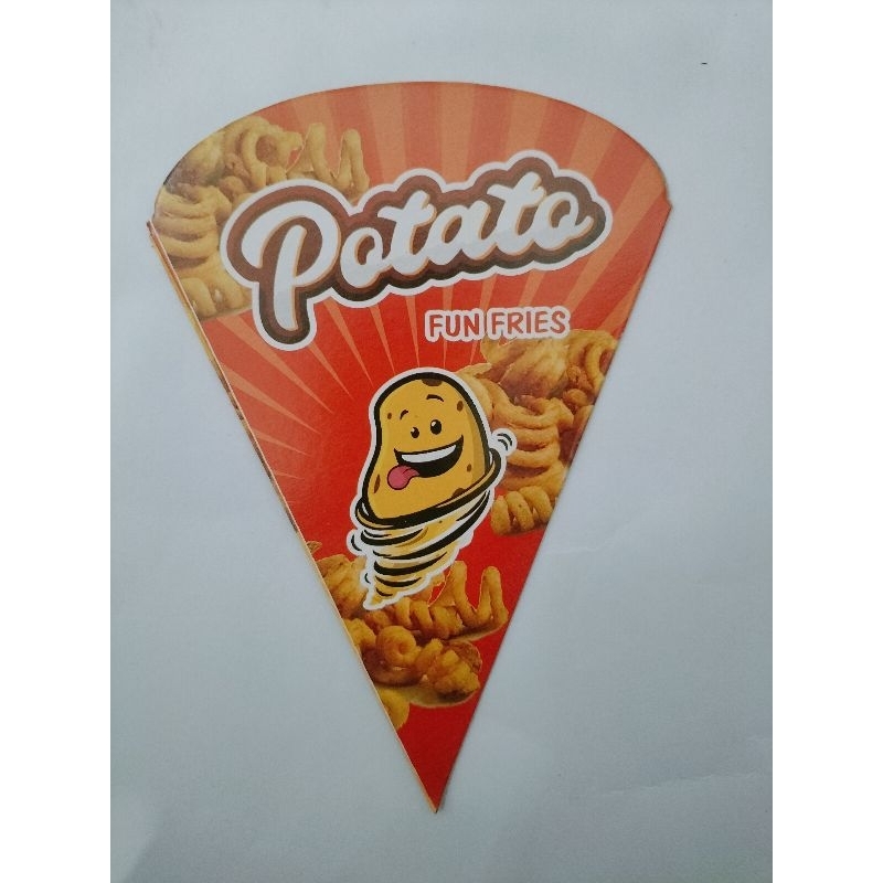 The newest 3D Curly potato packaging container Curly potato cone box ...