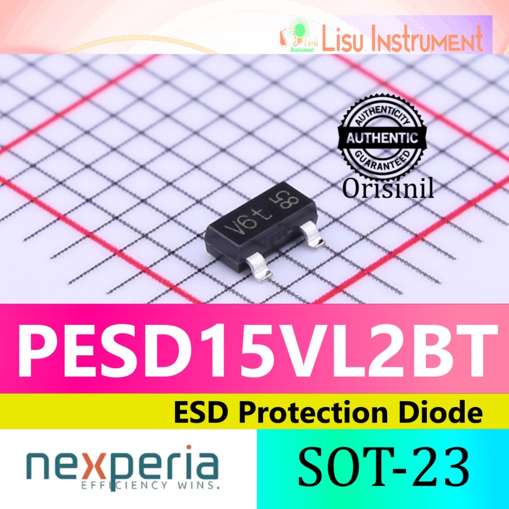Pesd15vl2bt Double Bidirectional ESD Protection Diode V6 V6t SOT-23 Nexperia ORIGINAL | Shopee ...