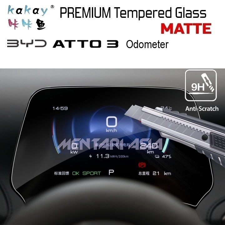 Matte Tempered Glass BYD Atto 3 ODOMETER - KAKAY Premium MATTE Glass ...