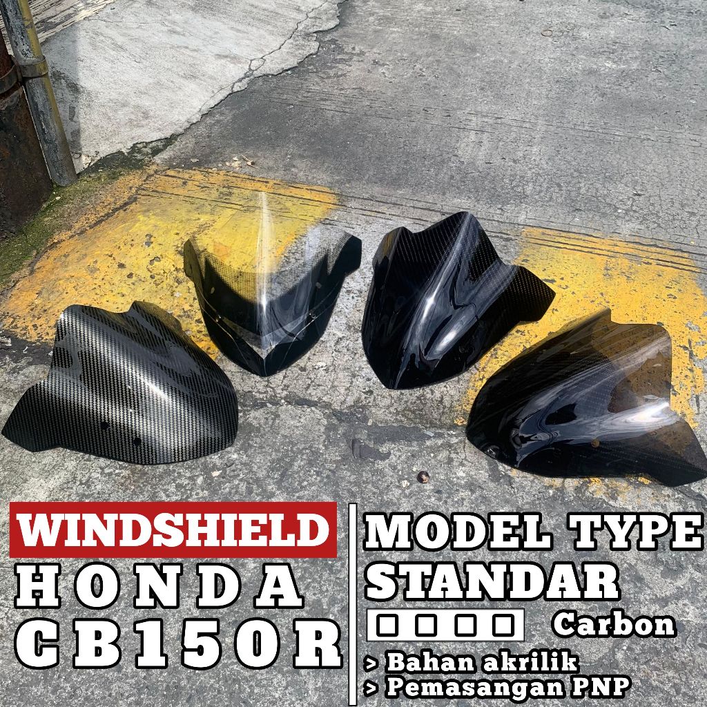 Visor NEW CB150R WINDSHIELD NEW CB150R VISOR CB150 R MODEL CARBON VISOR ...