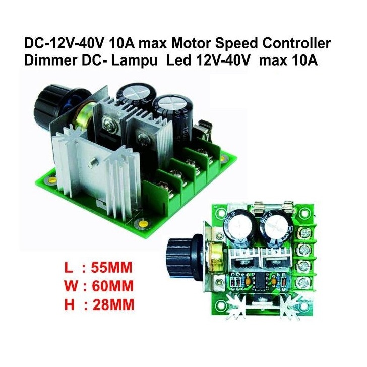 Speed Controller PWM DC Dimmer DC 12V-40V 10A DC Motor Speed Controller ...