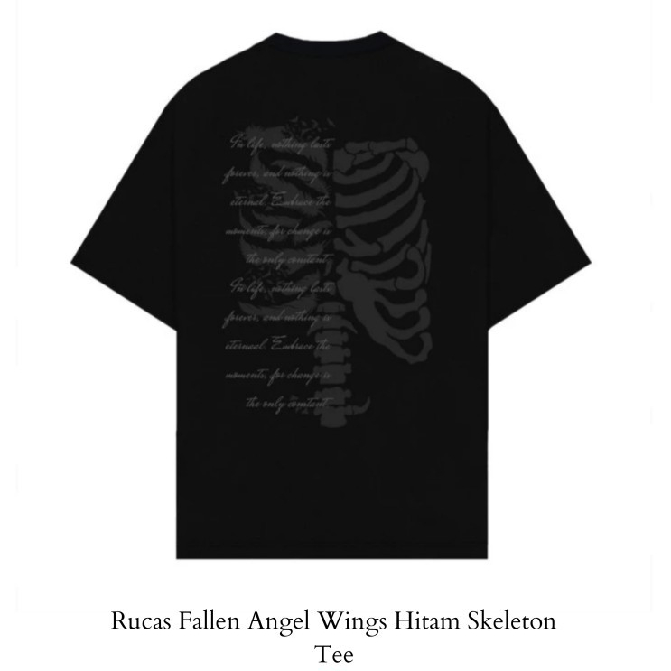 Rucas T-shirt Fallen Angel Wings Skeleton Dark green & Black Delivery I ...