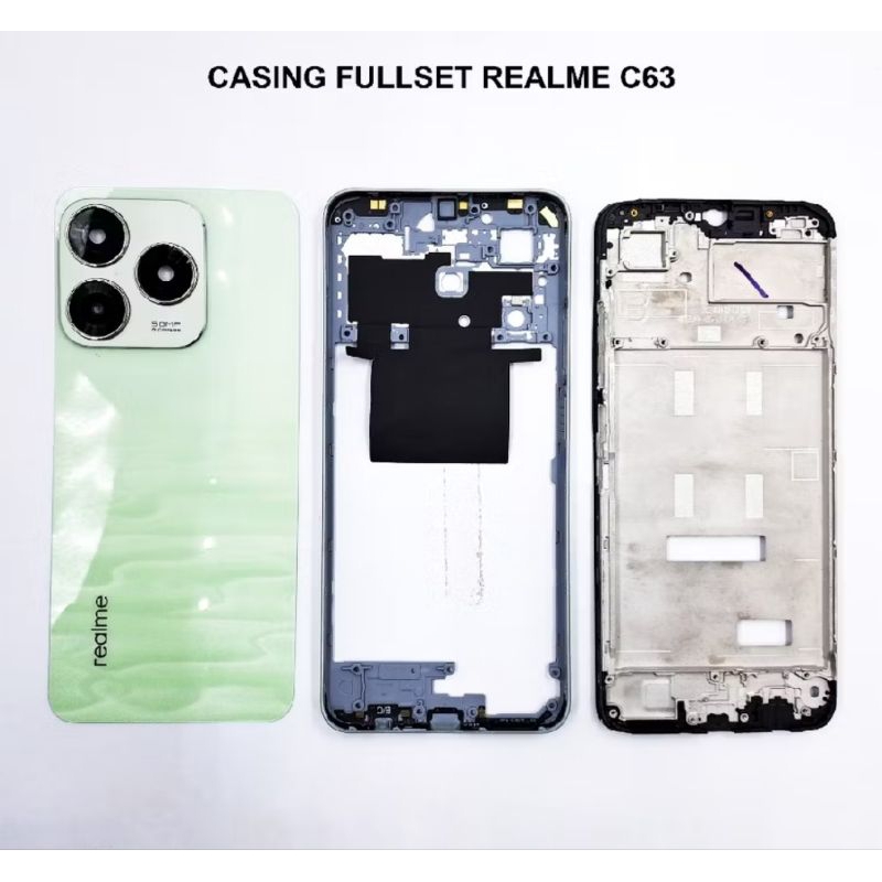Casing housing casing full set realme c63 frame + Bezel + backdoor ...