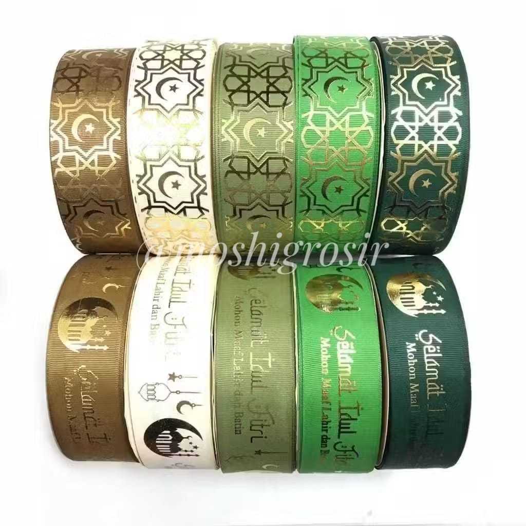 1 ROLL ( 50 YARDS ) - GROSGRAIN RIBBON EID UL FITRI WRITING / EID ...