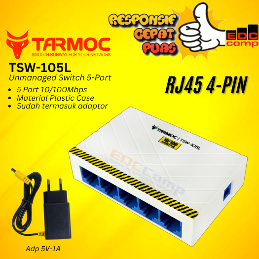 Tarmoc TSW-105L 10/100 Switch Unmanage 5 ports Plastic Case | Shopee Malaysia