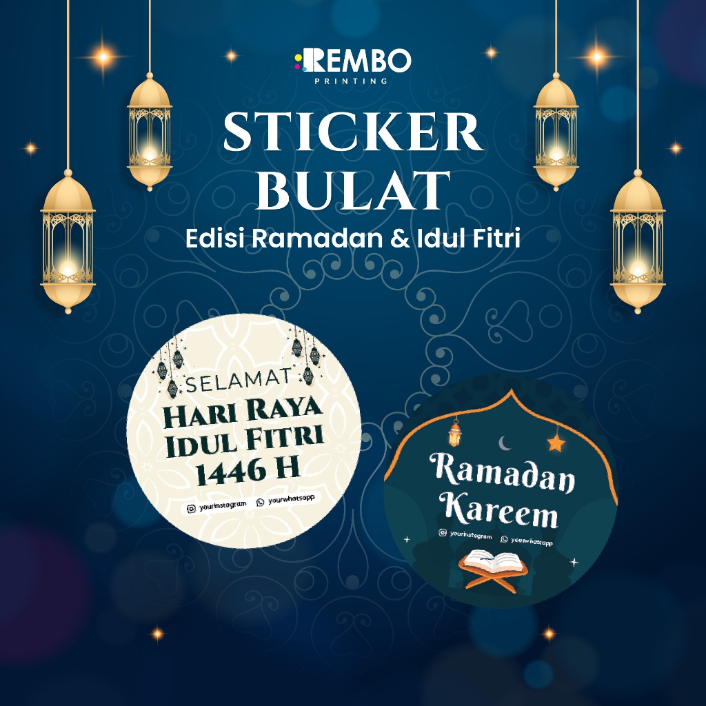 Special Round Stickers for Ramadan & Eid Al-Fitr Hampers/Seal Stickers ...