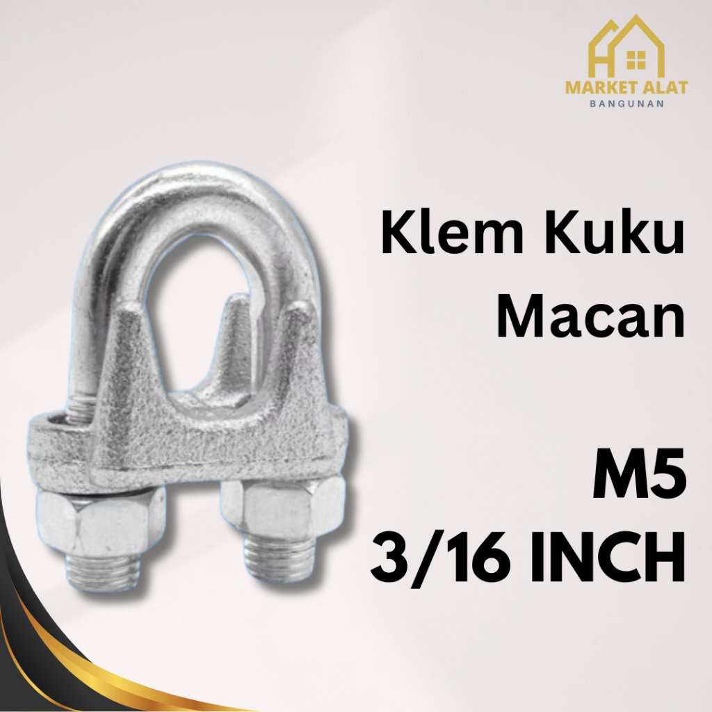 5 MM Wire Rope Clamp / M5 3/16 Inch Tiger Nail Clamp / 5MM Wire Rope ...