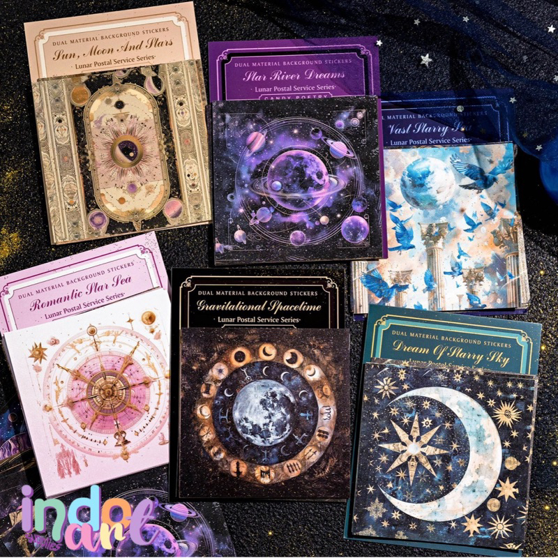 (IAS) B1 - Material Paper Glitter Background Sticker Set Journal ...