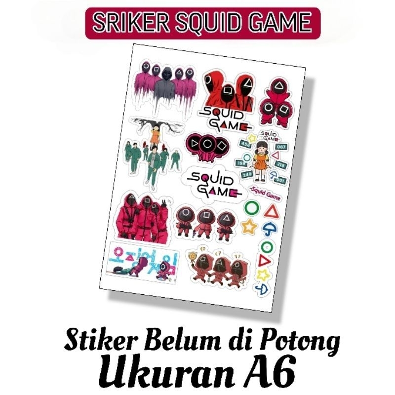 Squid Game Sticker Uncuted Vinyl Material A6 Size/ Character Squid Game ...
