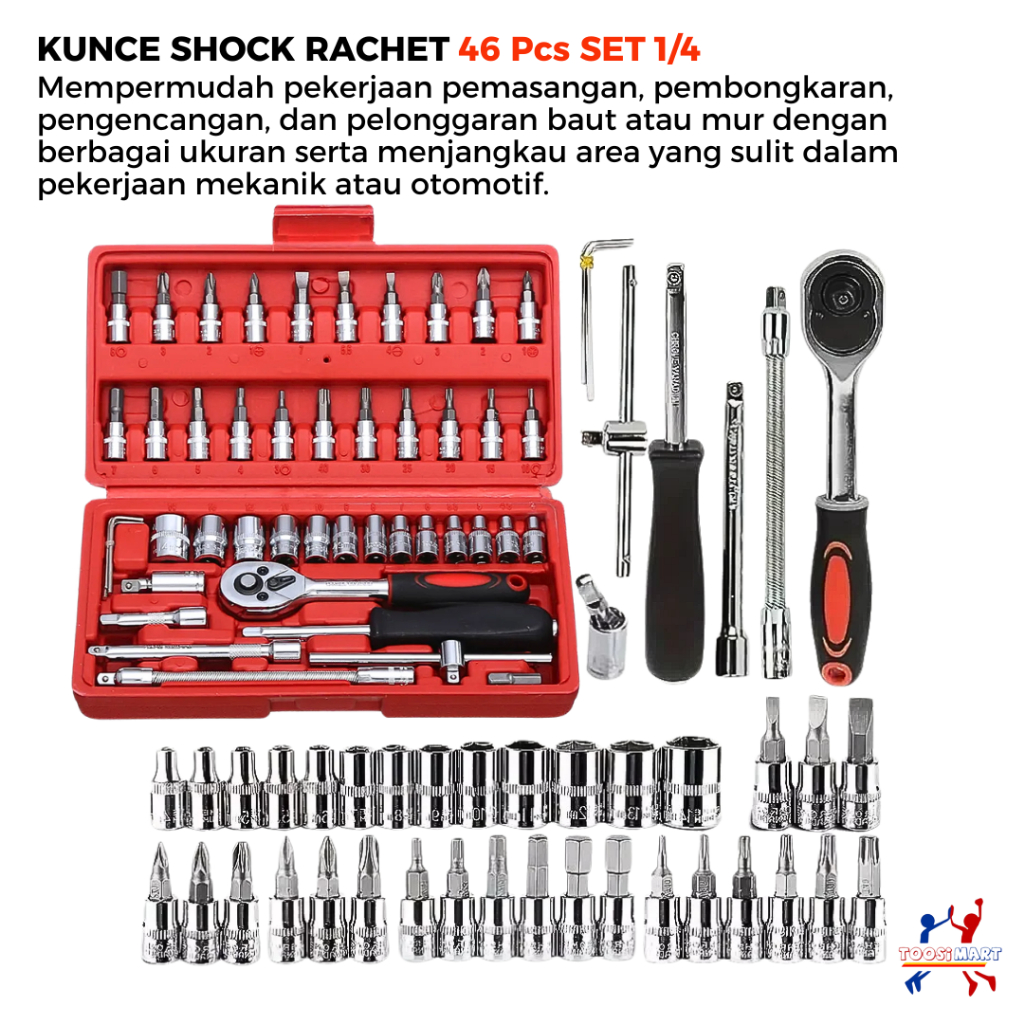 Shock Wrench Set 46 Pcs Repair Kit Rachet Full Set Complete DIY ...