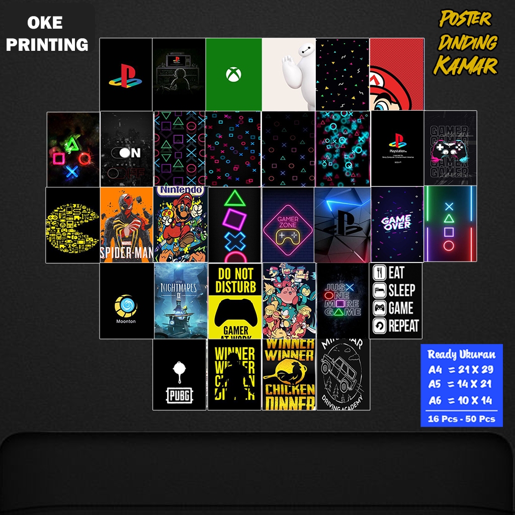 HIASAN DINDING Gaming Room Wall Posters / gaming Wall Posters / Room ...
