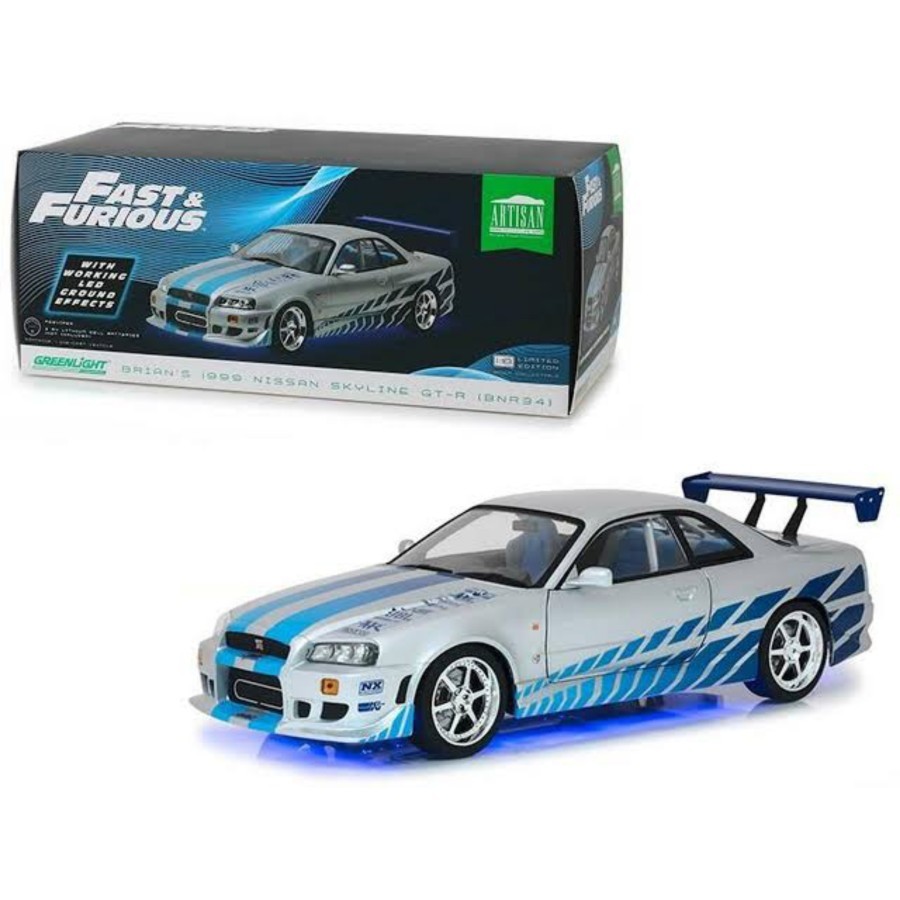Greenlight Artisan Fast & Furious Brian Nissan Skyline R34 Scale 18 ...