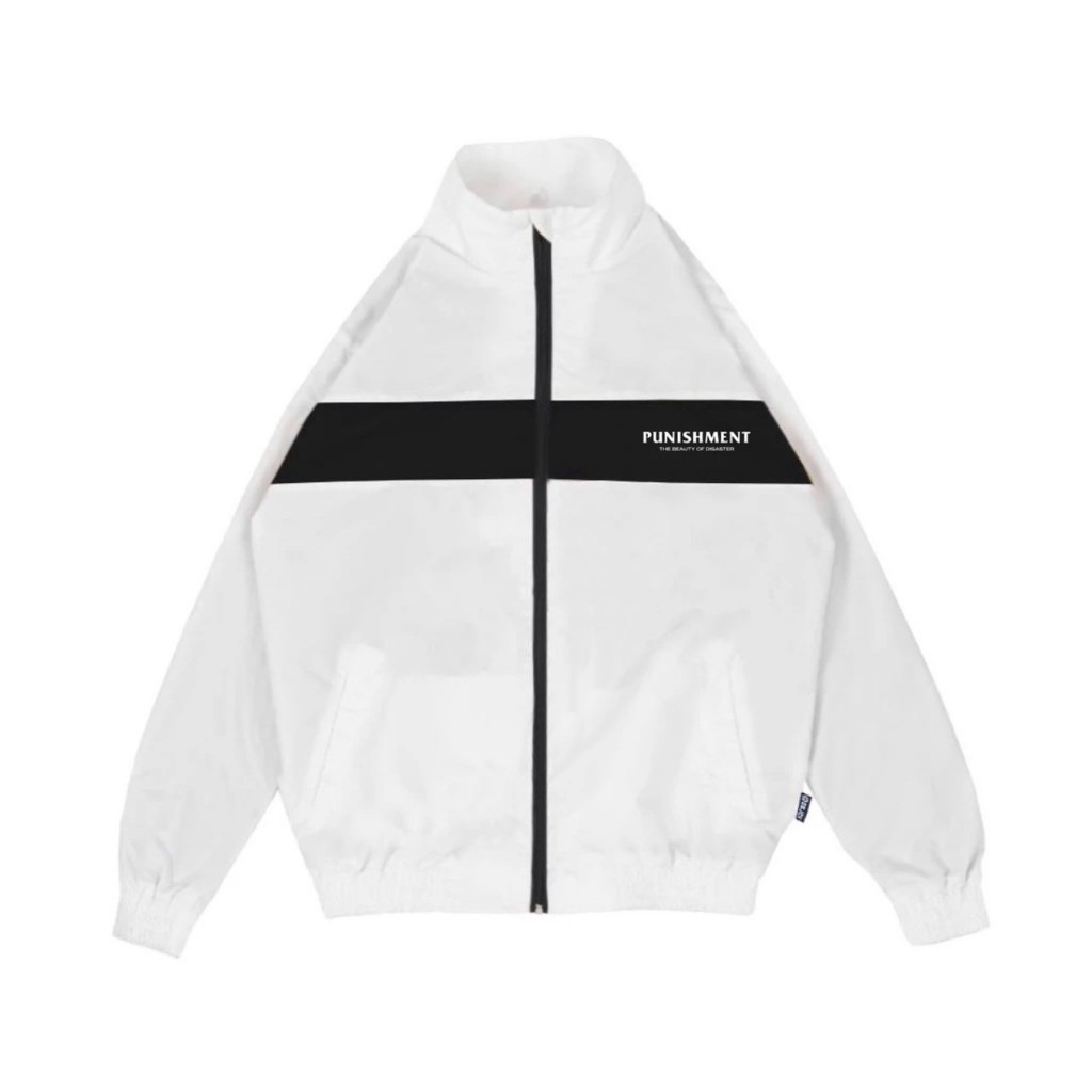 PUTIH HITAM Rescue Track Suit Jacket Sacou White with black and white ...