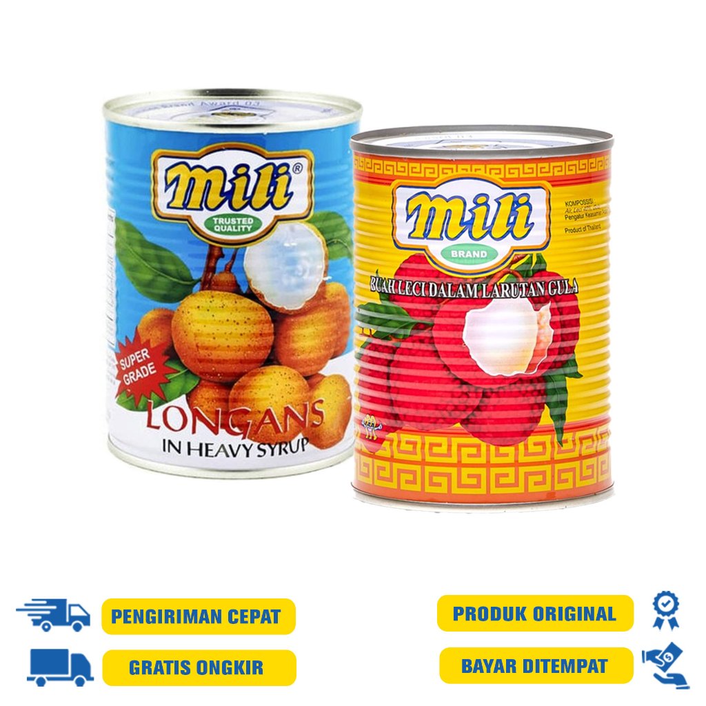 Milli Canned Fruit 565 GR - Longan Fruit (longeng) | Lychee Fruit (Leci ...