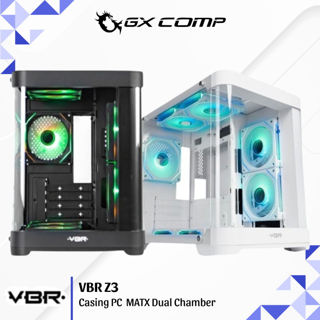 HITAM Vbr Z3 Modern Aesthetic Dual Chamber Black / White - PC MATX ...