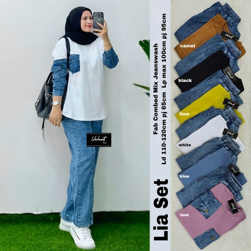 (LFS) Lia set by Valent // Adult women's t-shirt and jeans set | Shopee ...