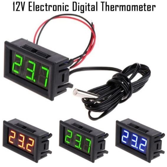 Digital LED Thermometer DC 5V-12V NTC Probe Sensor Temperature ...