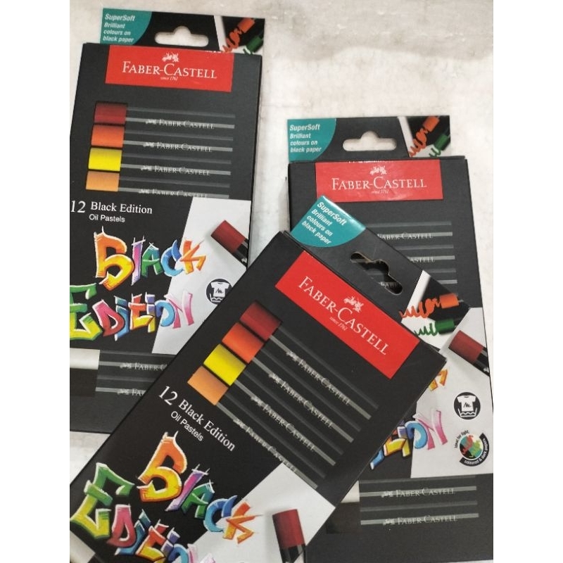 Crayon 12 COLORS BLACK EDITION BRAND FABER CASTE CRAYON SPOTLIGHT COOL ...